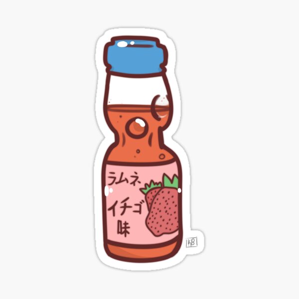 "Strawberry Ramune Bottle" Sticker for Sale by Kiwibo | Redbubble