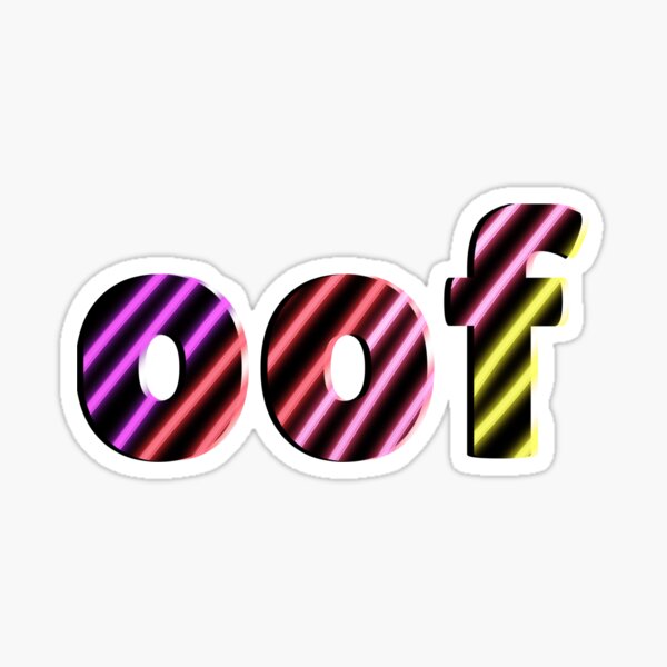 "oof - 90s kids vaporwave big oof lasers" Sticker by GrasslandDesign ...