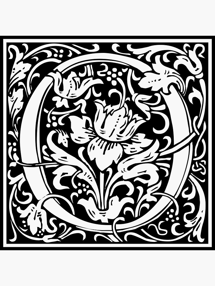 "O William Morris Font Alphabet" Sticker by wannabe311 | Redbubble
