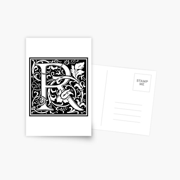 "R William Morris Font Alphabet" Postcard for Sale by Wannabe Art ...