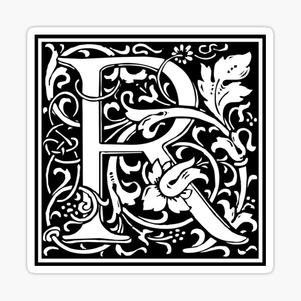 "R William Morris Font Alphabet" Sticker for Sale by wannabe311 | Redbubble