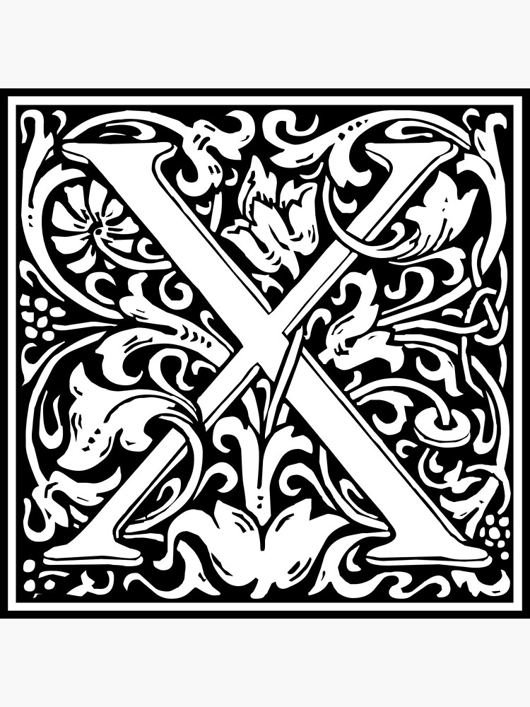 "X William Morris Font Alphabet" Art Print by wannabe311 | Redbubble