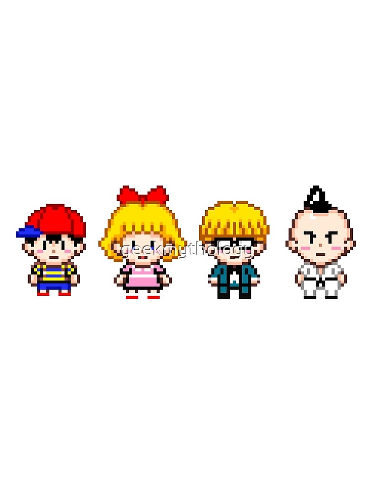 "Earthbound Pixels - Ness, Paula, Jeff & Poo" Canvas Print by ...