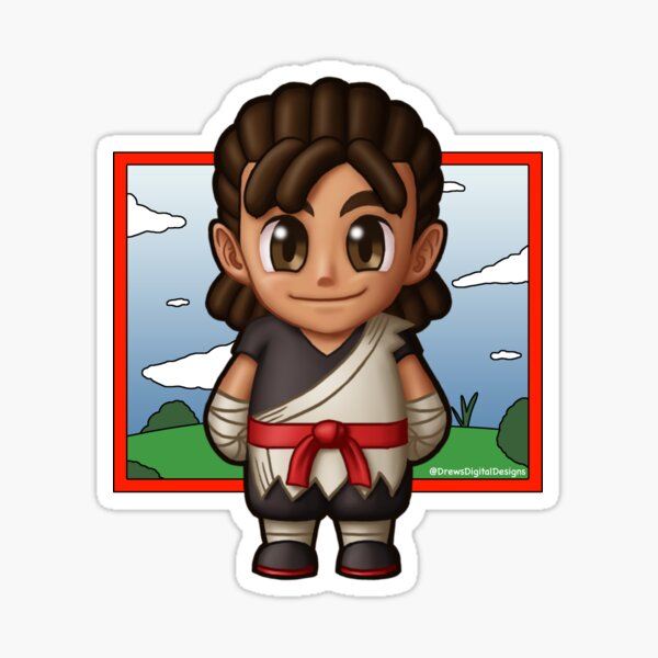 "Shin The Martial Artist | Chibi Style + Background" Sticker for Sale ...