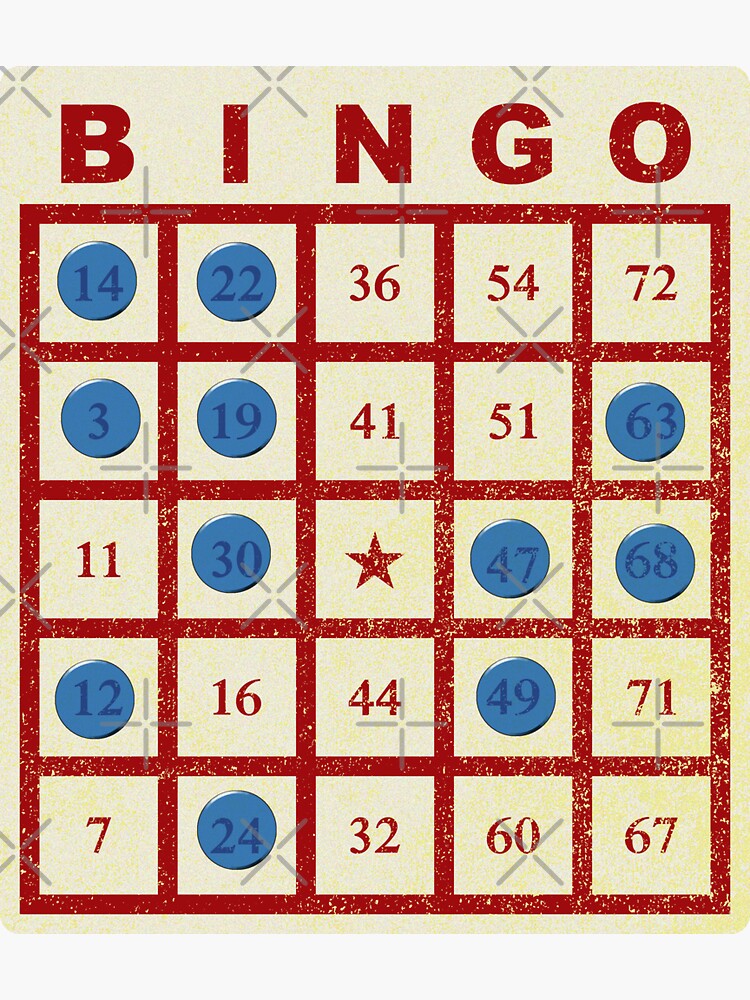 "Bingo Card" Sticker by GloopTrekker | Redbubble
