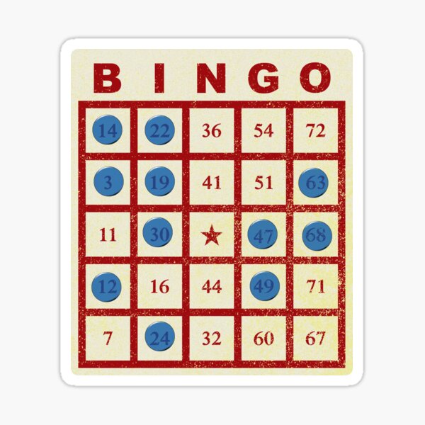 "Bingo Card" Sticker by GloopTrekker | Redbubble