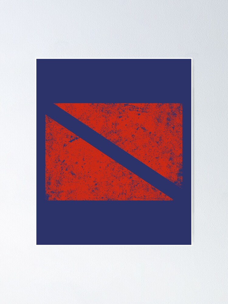 "Distressed Dive Flag design Scuba Diving graphic" Poster by banwa ...