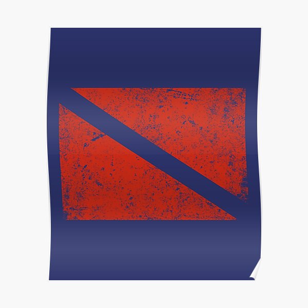 "Distressed Dive Flag design Scuba Diving graphic" Poster by banwa ...