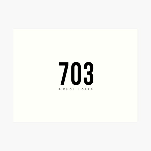 "Great Falls, VA- 703 Area Code design" Art Print by CartoCreative ...
