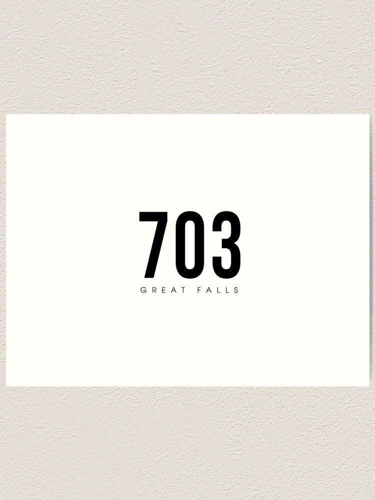 "Great Falls, VA- 703 Area Code design" Art Print by CartoCreative ...
