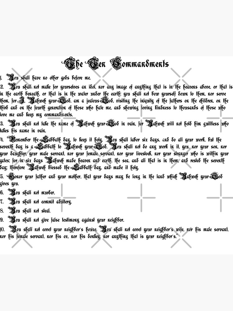 "The Ten Commandments ~ Old Style Font" Poster for Sale by Espied ...