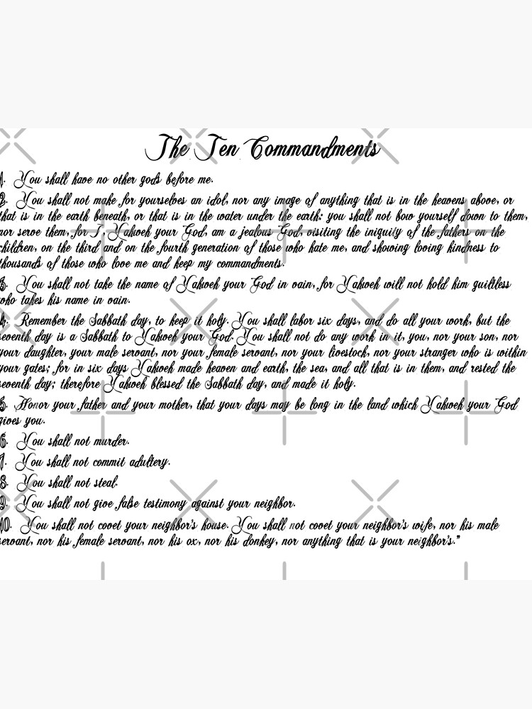 "Copy of The Ten Commandments ~ Handwriting Font" Photographic Print ...