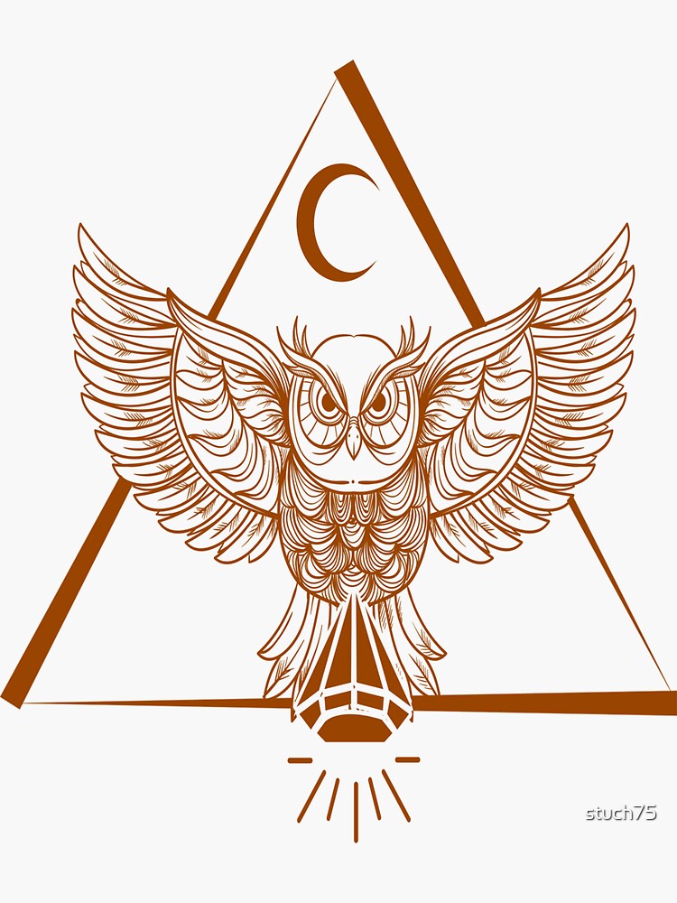 "product Ancient Egypt Pyramid Owl Related Gifts design" Sticker for ...