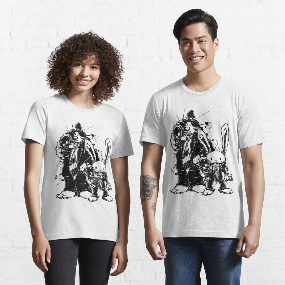 "Sam & Max X Pulp Fiction (black)" T-shirt for Sale by crula ...