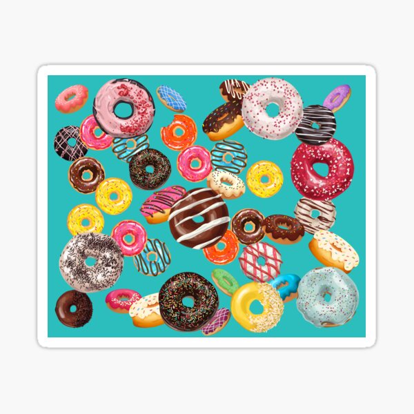 "RAINING DOUGHNUTS" Sticker by Urbaun | Redbubble