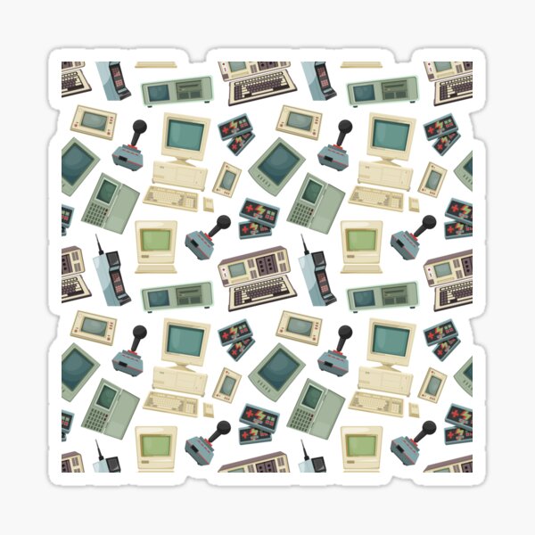 "Video Games Pattern | Gaming Console Computer Play" Sticker for Sale ...