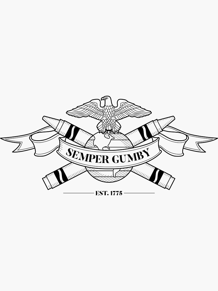 "Adler, Globus und Wachsmalstift - Semper Gumby (unterworfen)" Sticker ...