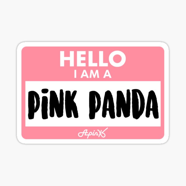 "HELLO I AM A PINK PANDA - APINK" Sticker for Sale by skeletonvenus ...