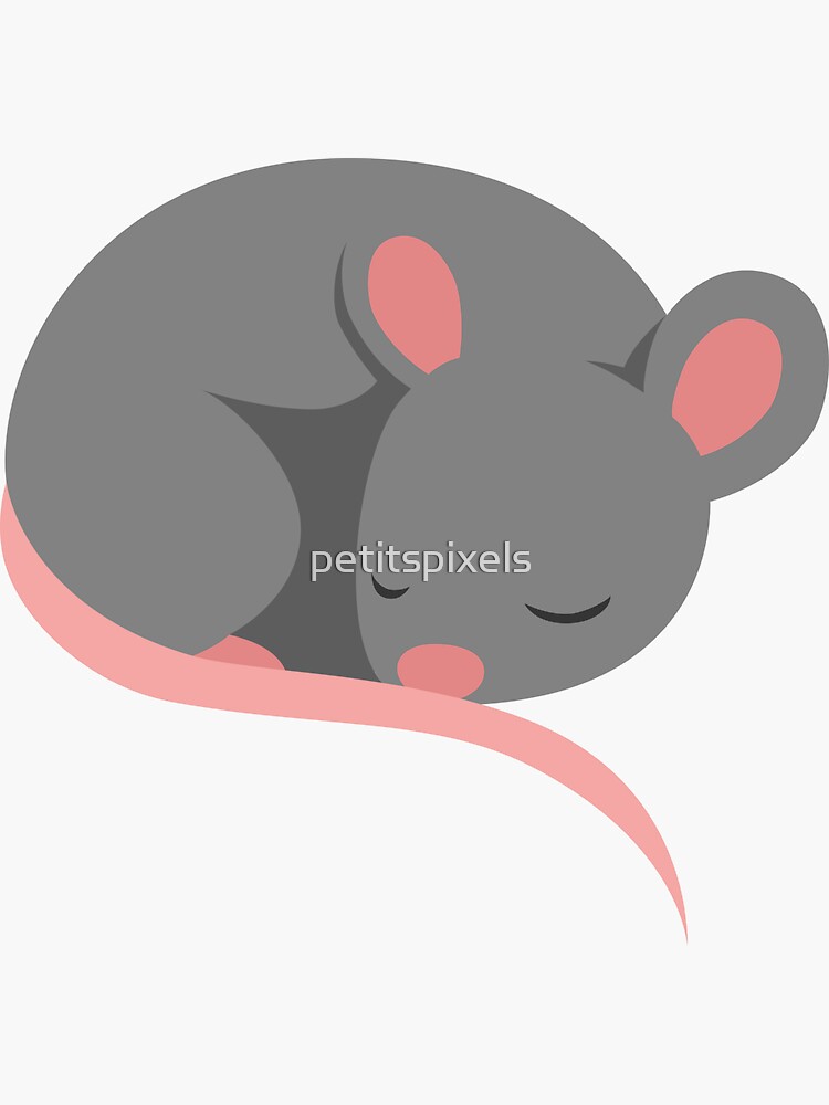 "Cute sleeping rat" Sticker for Sale by petitspixels | Redbubble