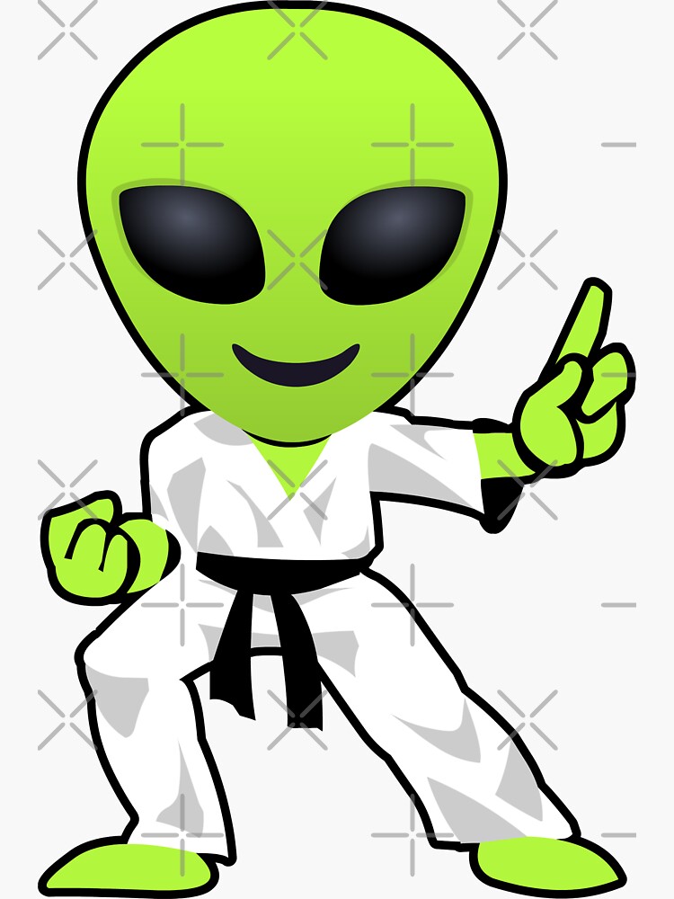"Karate Alien JoyPixels - Black Belt Kimono" Sticker by elkingrueso ...