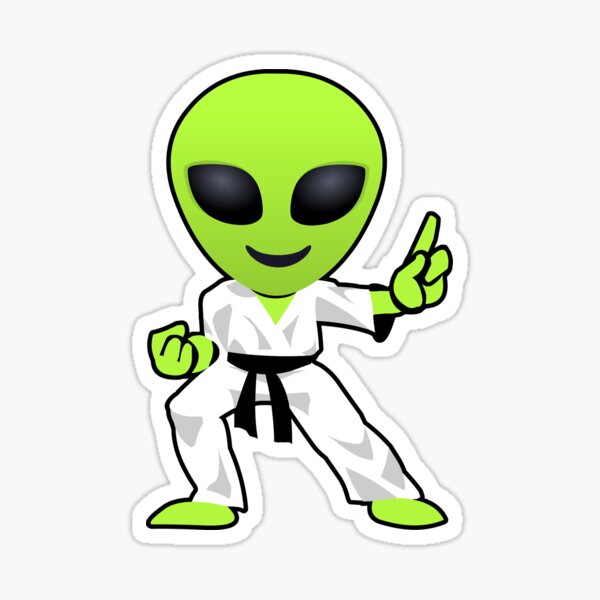 "Karate Alien JoyPixels - Black Belt Kimono" Sticker by elkingrueso ...