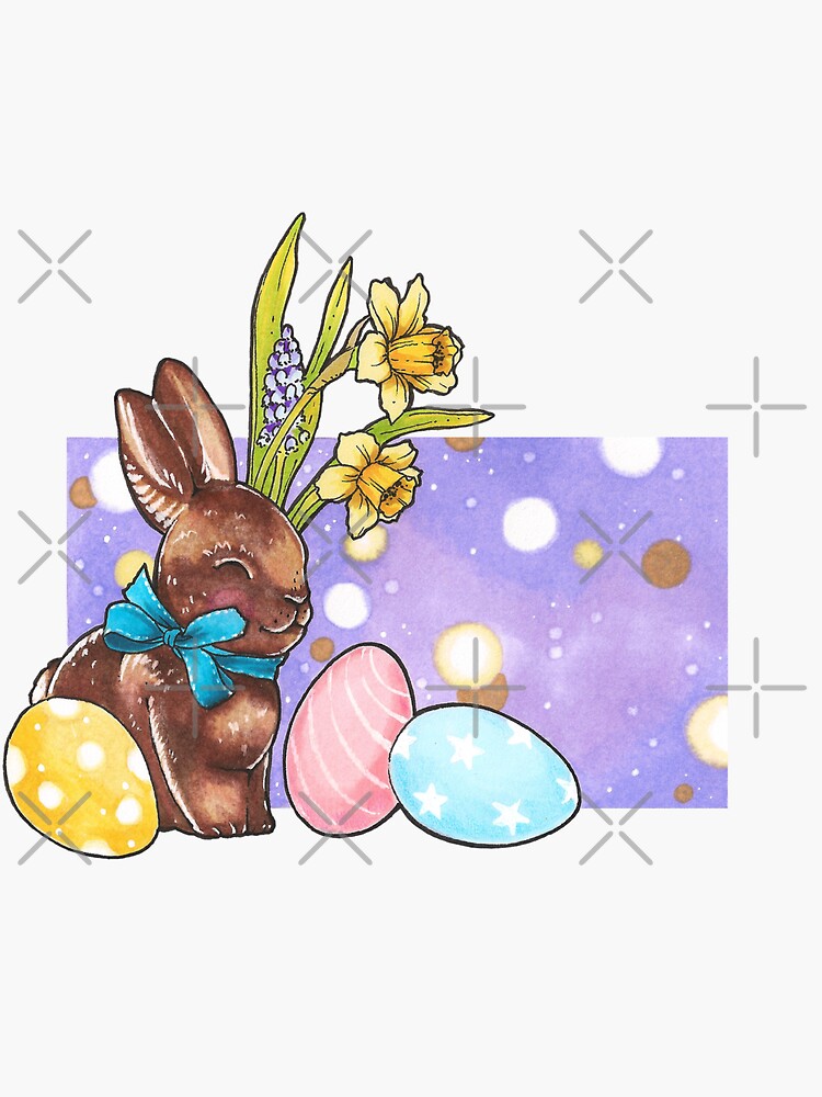 "Chocolate bunny" Sticker for Sale by 4ert-a | Redbubble