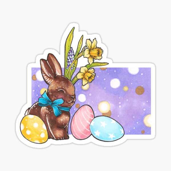 "Chocolate bunny" Sticker for Sale by 4ert-a | Redbubble