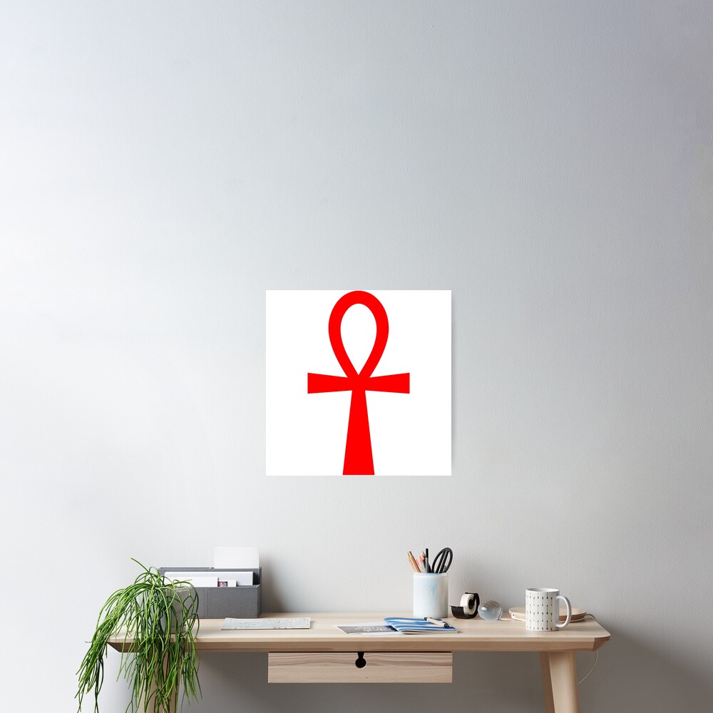"Red Ankh Hieroglyph Symbol" Poster by Shinryu1 | Redbubble