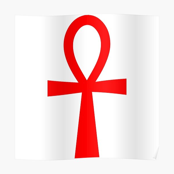 "Red Ankh Hieroglyph Symbol" Poster by Shinryu1 | Redbubble