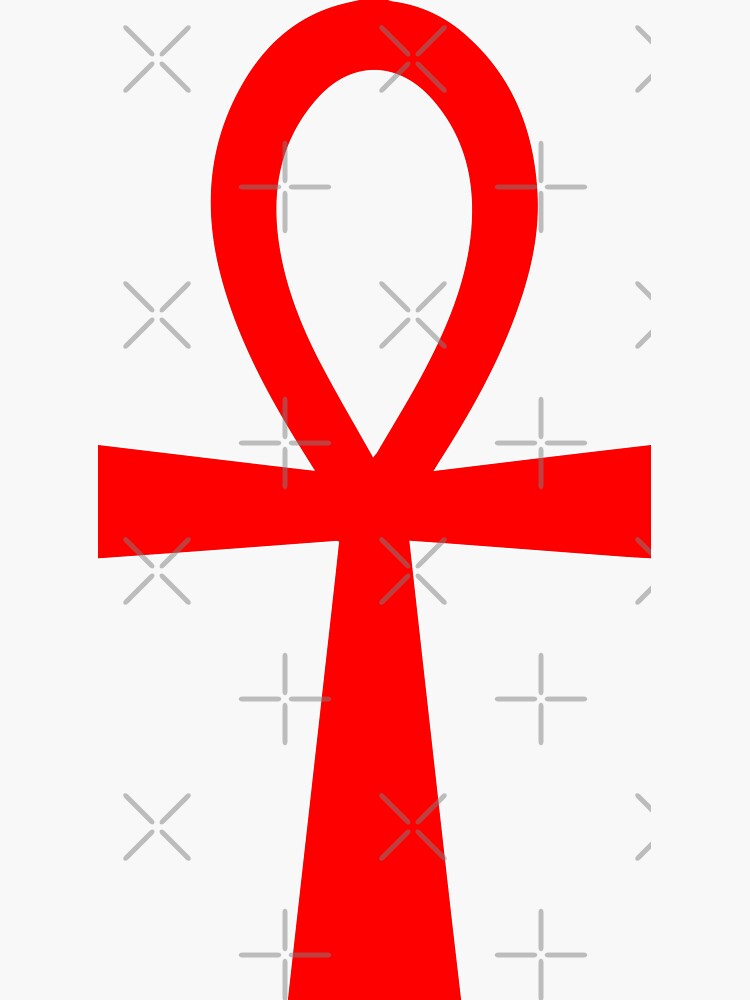 "Red Ankh Hieroglyph Symbol" Sticker for Sale by Andrew Browne | Redbubble