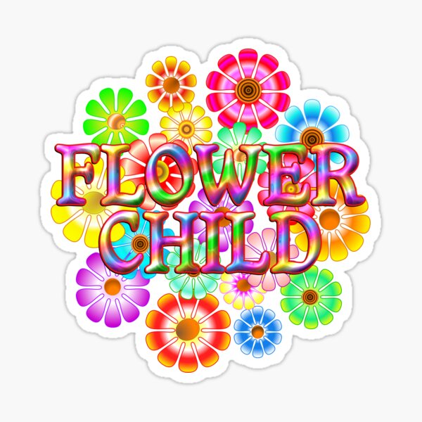 "Flower Child Flowers" Sticker by CoolDoodles | Redbubble