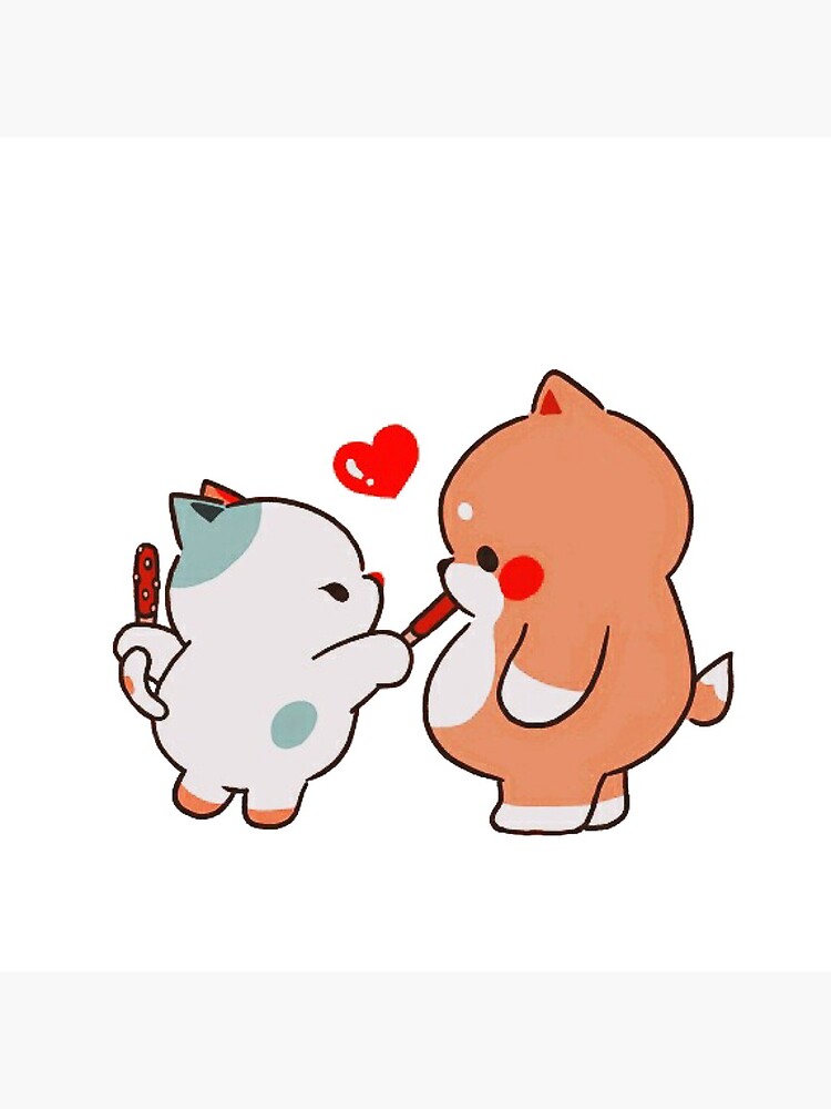 Lámina fotográfica «oso y gato de dibujos animados lindo» de ...