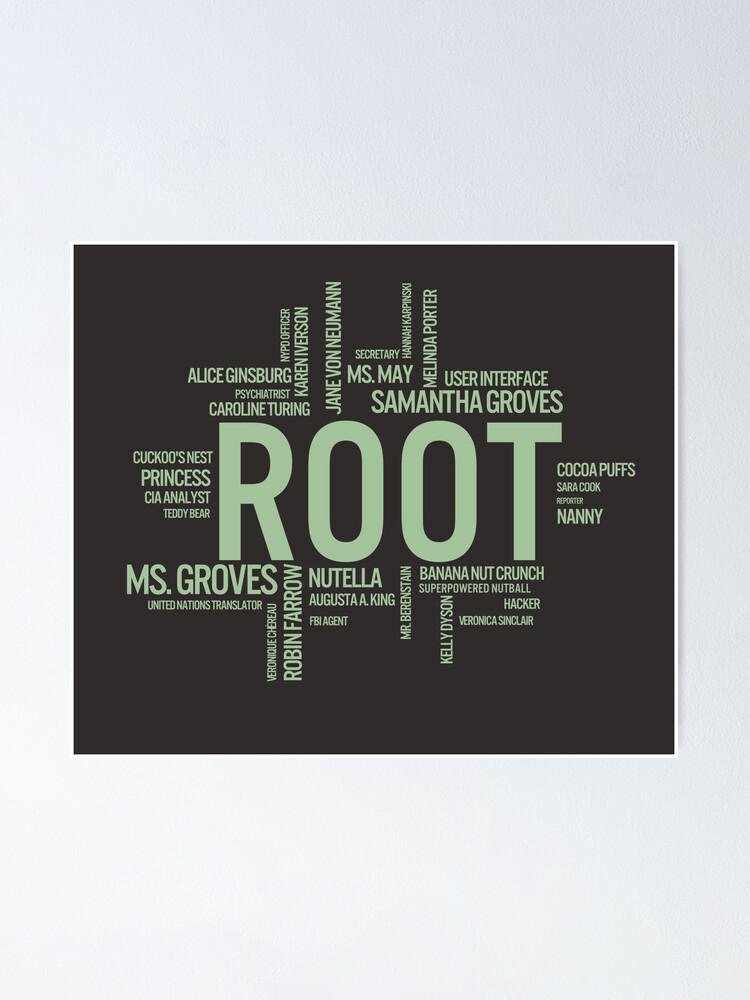 "Root Identities - Person Of Interest - Black" Poster for Sale by ...