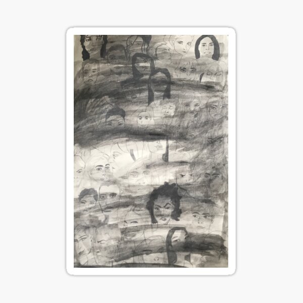 "Hidden faces" Sticker for Sale by Molziesart3 | Redbubble