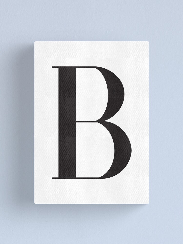 "Bold Letter 'B' Monogram, Typography Letter Art" Canvas Print by ...