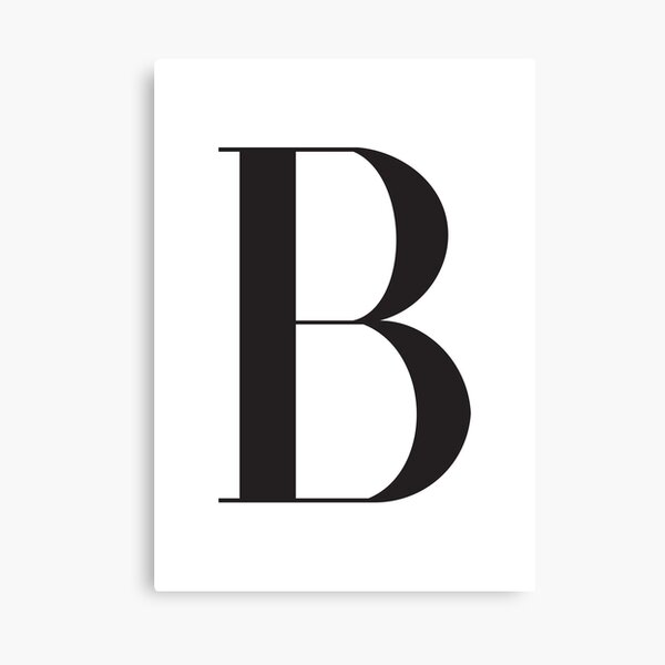 "Bold Letter 'B' Monogram, Typography Letter Art" Canvas Print by ...