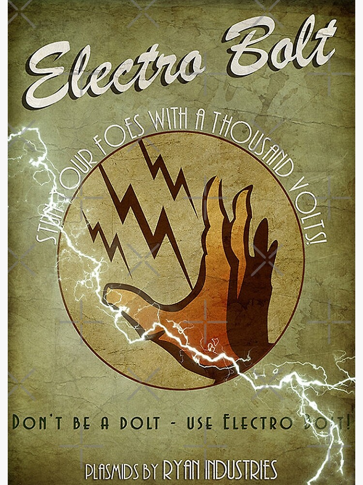 "Bioshock: Electro Bolt Plasmid (Detailed)" Poster for Sale by ...