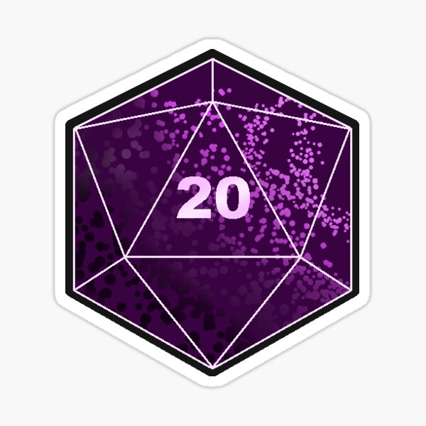 "Nat 20" Sticker for Sale by SmolLizzy | Redbubble