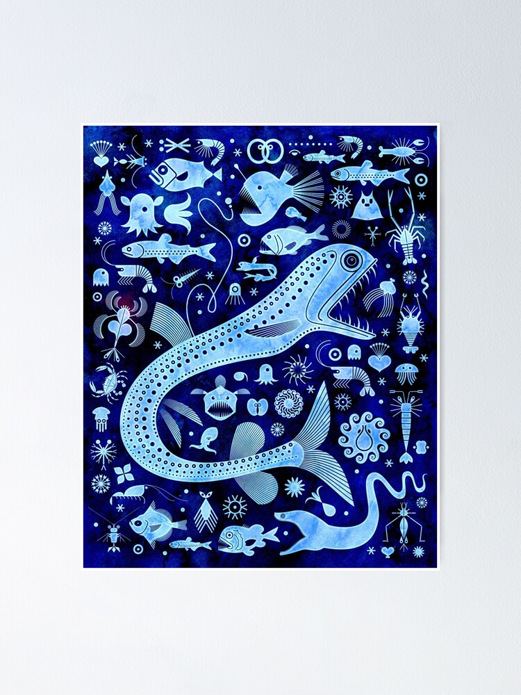 "The Abyssal Zone - Deep Sea Life" Poster for Sale by Scott Partridge ...