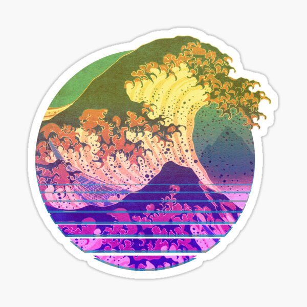 "The Great Vaporwave" Sticker by kritwanblue | Redbubble