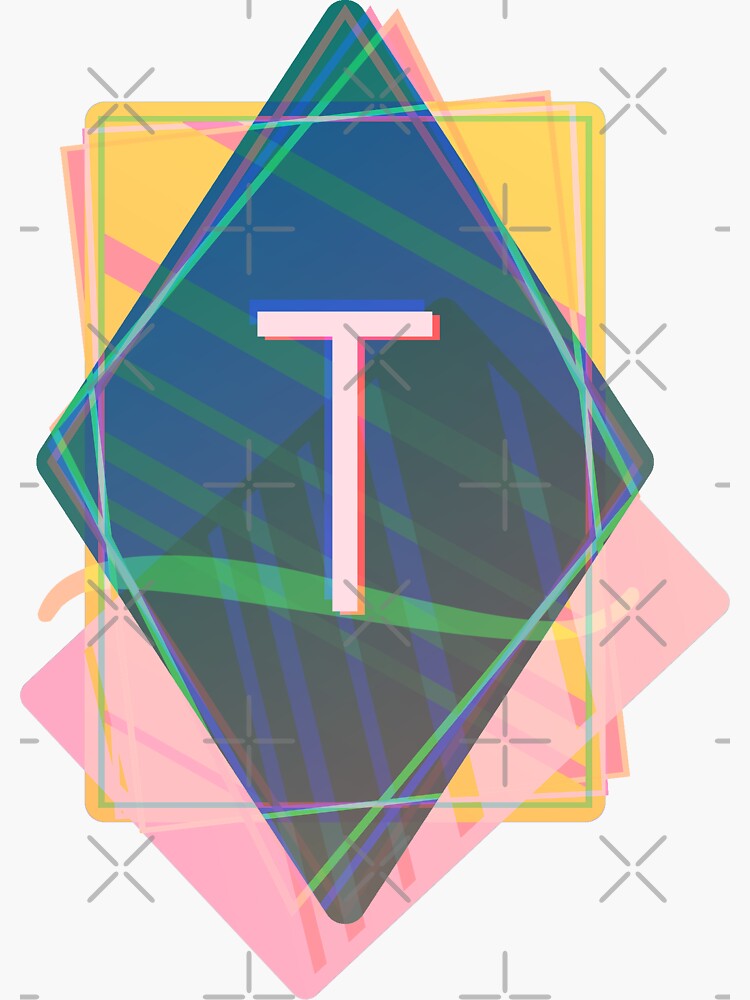 "Pink Pastel Vaporwave Aesthetic Monogram with Initial T" Sticker by ...