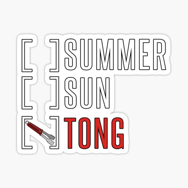 "Summer sun BBQ tongs" Sticker for Sale by CORZ | Redbubble