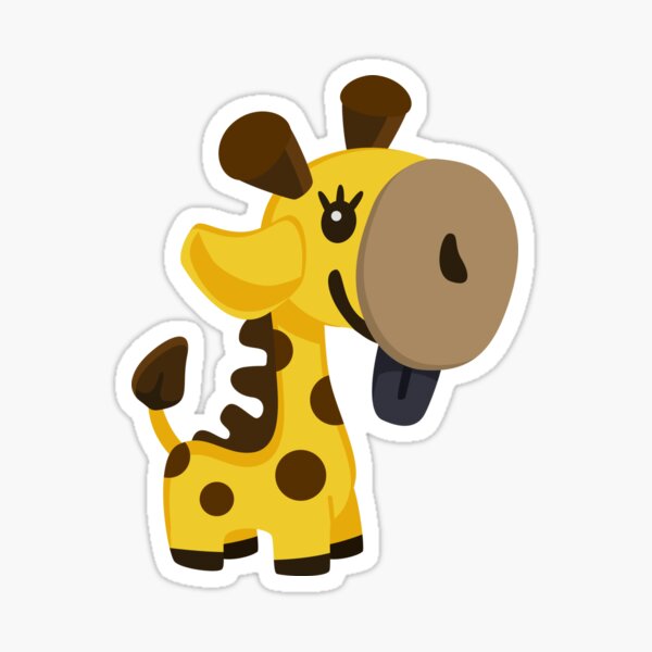 "A Cute 2d graphics Cartoon Giraffe" Sticker by ribrado | Redbubble