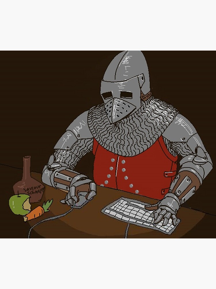 "Knight at keyboard" Sticker for Sale by CaptianDan | Redbubble