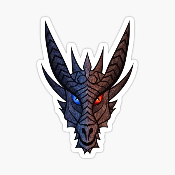 "Red and Blue Dragon Face" Sticker for Sale by mrhighsky | Redbubble