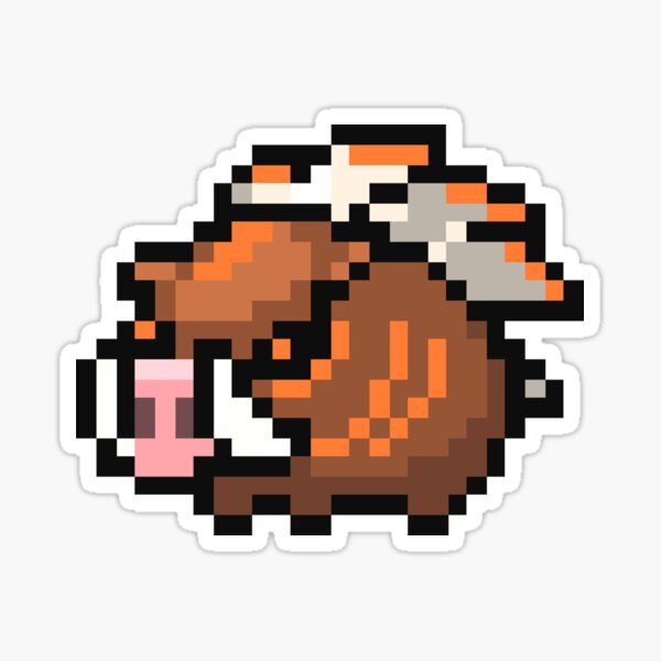 "Pixel wild pig" Sticker by AdiDsgn | Redbubble