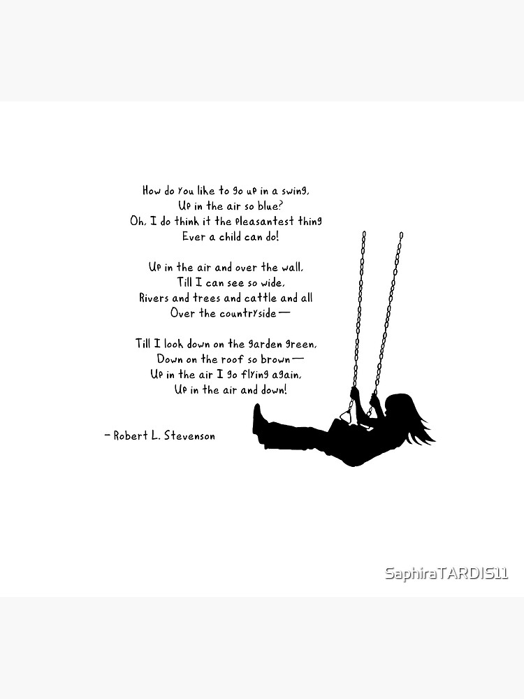 "The Swing - By Robert Louis Stevenson" Framed Art Print for Sale by ...