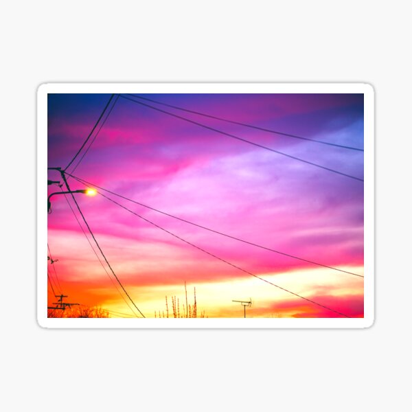 "pink sky" Sticker by SakuraM | Redbubble