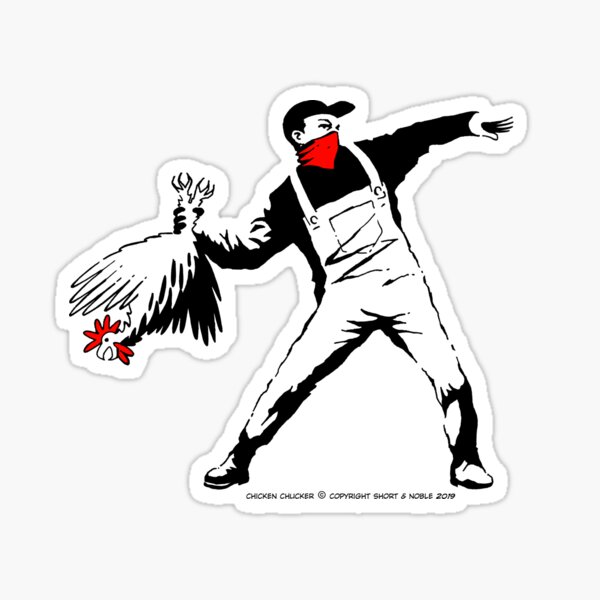 "Chicken Chucker (positive blank background)" Sticker for Sale by ...