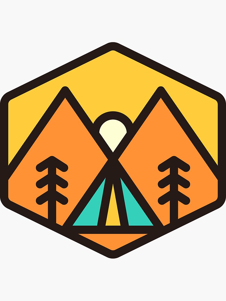 "Camp Sunset" Sticker by quilimostock | Redbubble